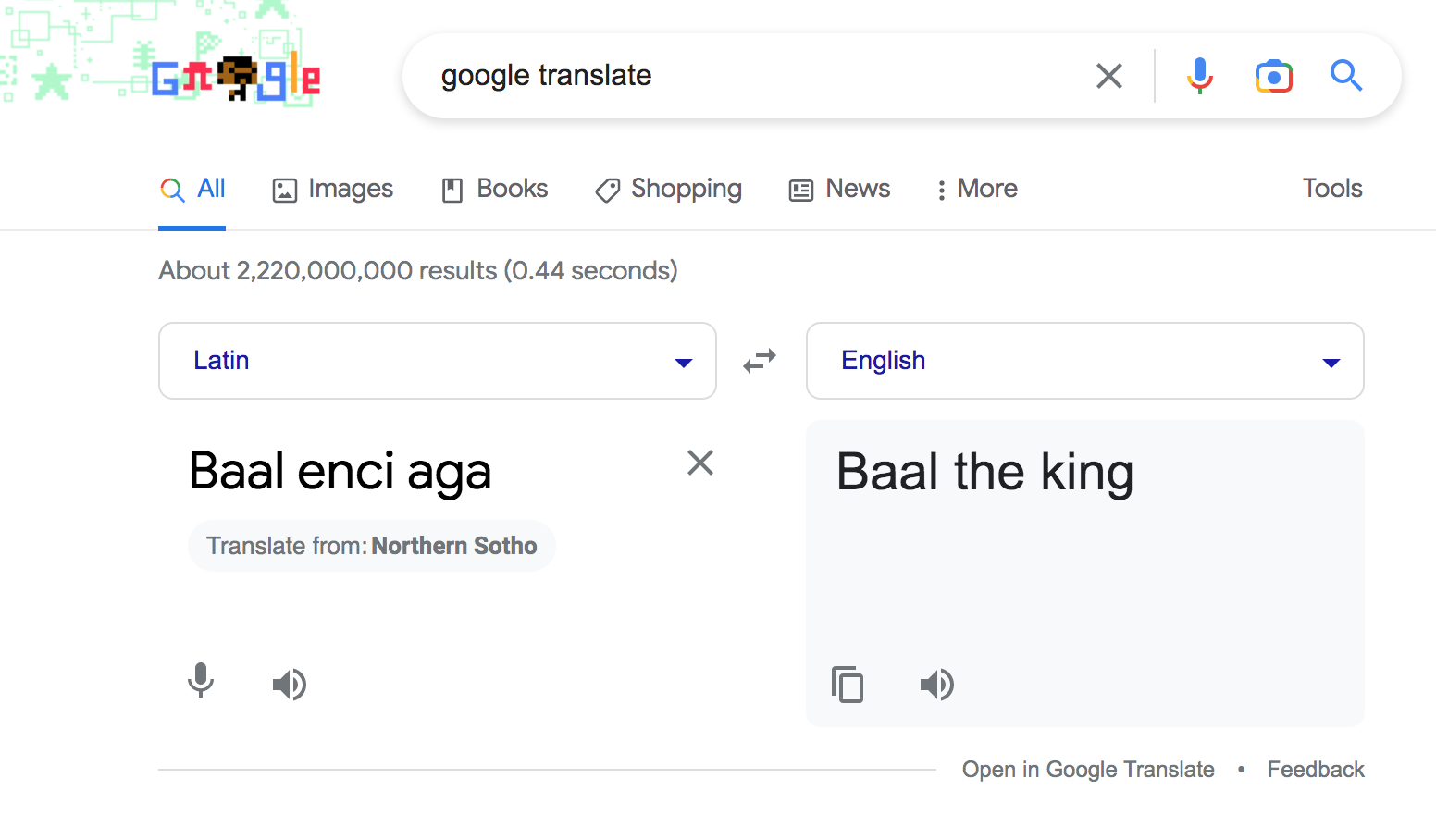 Fact Check: 'Baal Enci Aga' Is NOT Latin For 'Baal Is The King' -- But Google Translate Can Be ...